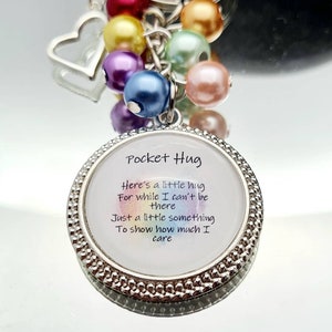 Rainbow Pocket Hug Key Ring, Pocket Hug Charm, Rainbow Heart Keepsake ...