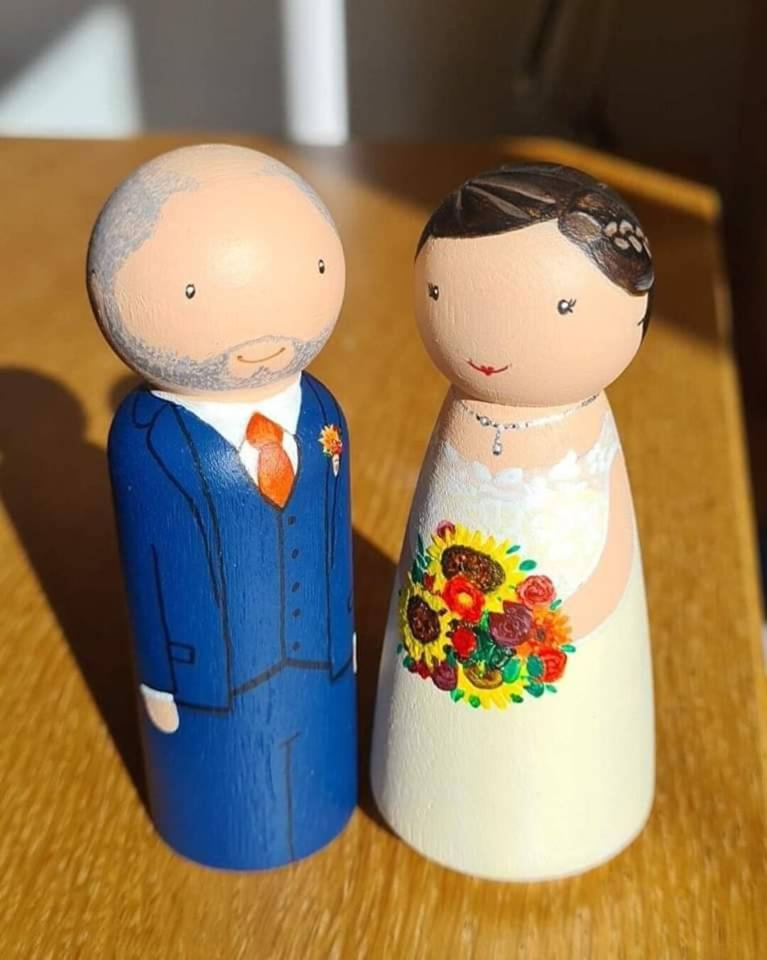 Custom Wooden Peg Wedding Cake Topper: Bride & Groom - Etsy Australia