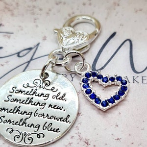 Something Blue Poem Good Luck Wedding Bridal Bouquet Charm or Garter ...