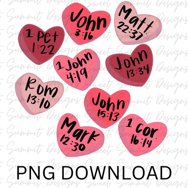 Christian Conversation Hearts Png - Etsy
