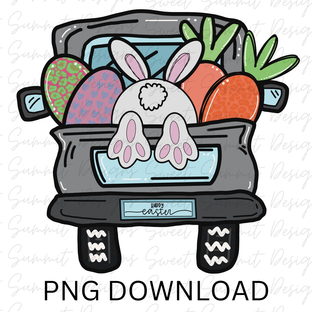 Happy Easter Png, Easter PNG, Easter Bunny PNG, Easter Bunny Truck PNG ...