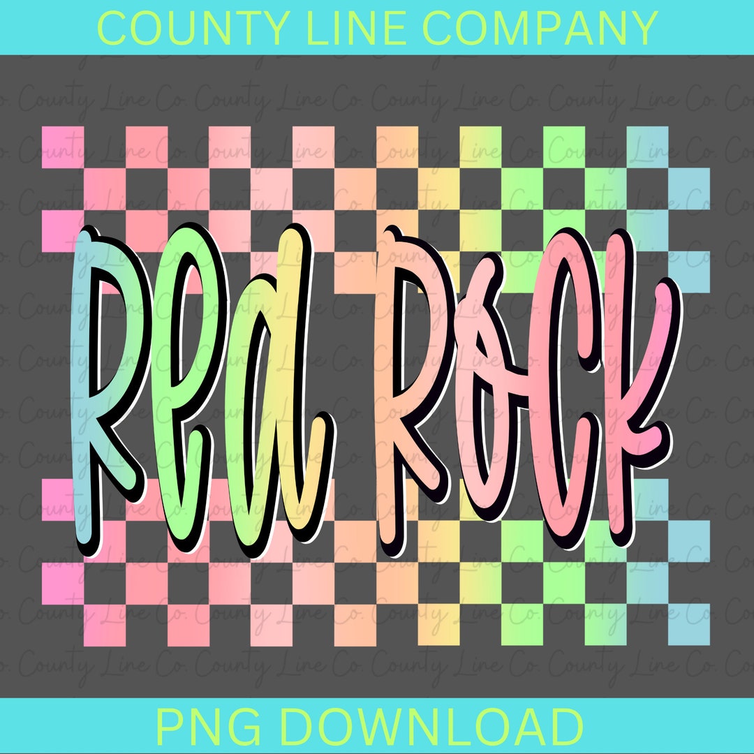 Red Rock Colorful Checkered Png - Etsy