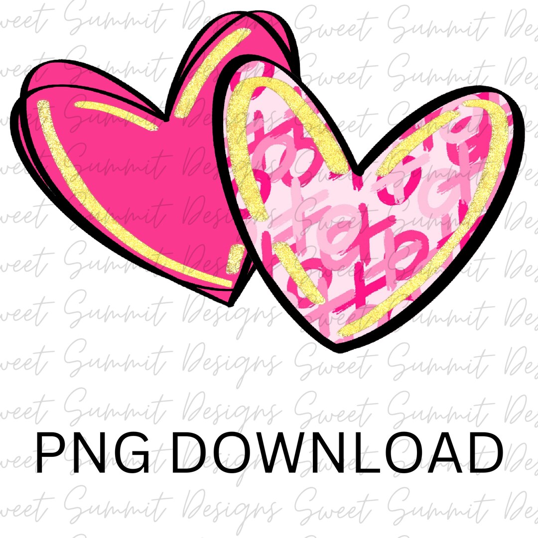 Pink Hearts XOXO Png Download Valentines Png Valentine XOXO - Etsy