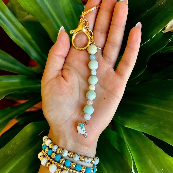 Gemstone Keychain - Etsy