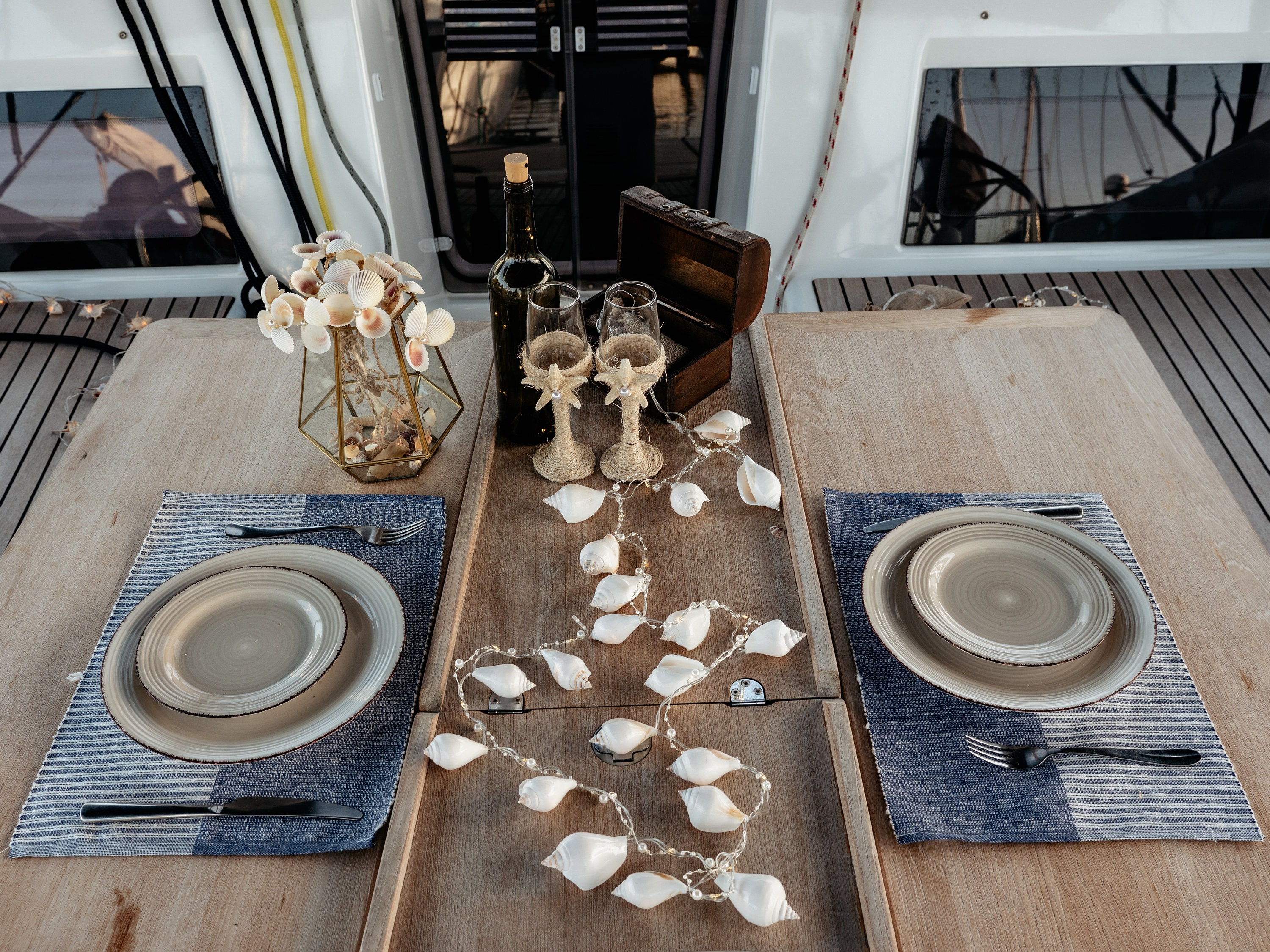 Sea Shell Lights Garland, Nautical Christmas Gift, Beach Picnic, Yacht ...