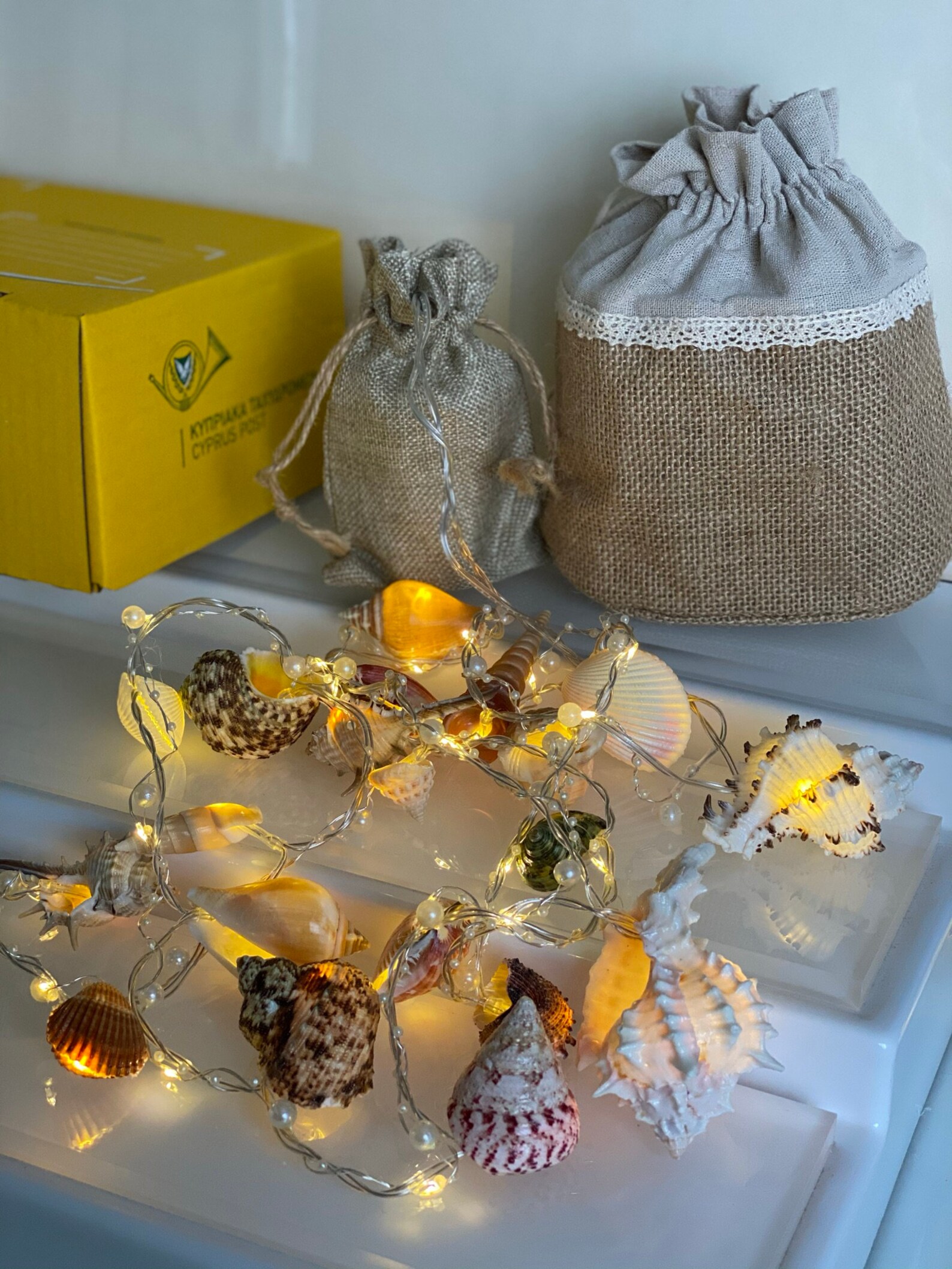 Sea Shell LED Lights Garland, Christmas Beach Picnic, Yacht and Sail ...