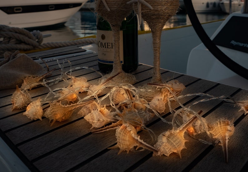 Sea Shell Led Lights Garland Nautical Valentine's Gift - Etsy