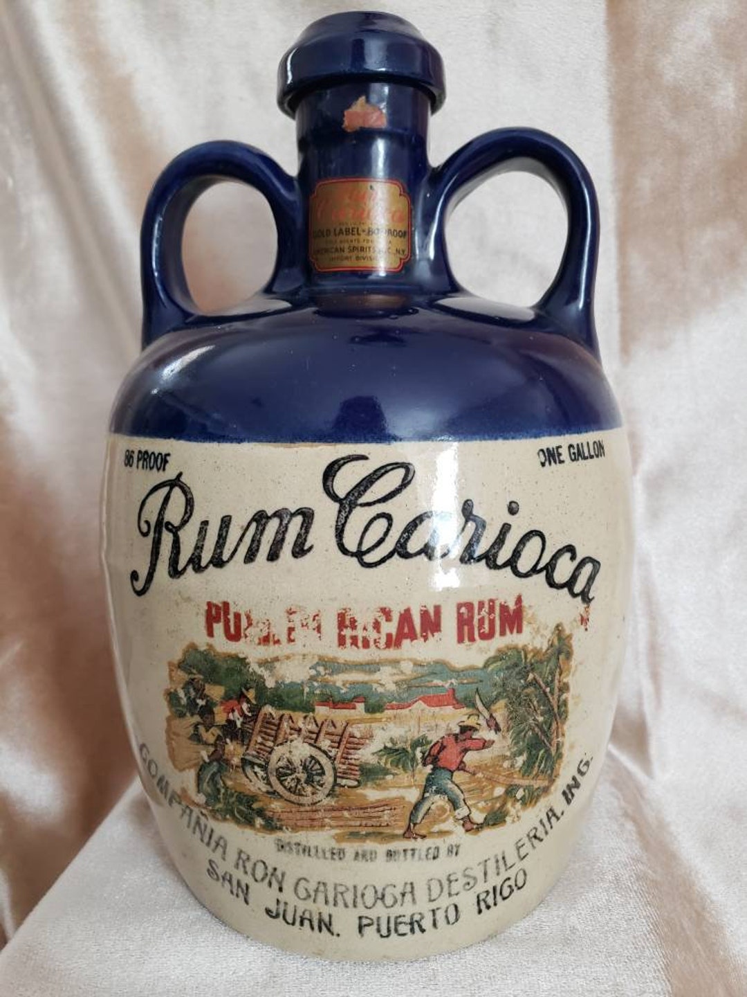 Rum Jug San Juan Puerta Rican Carioca Cobalt Blue Gallon Crock - Etsy