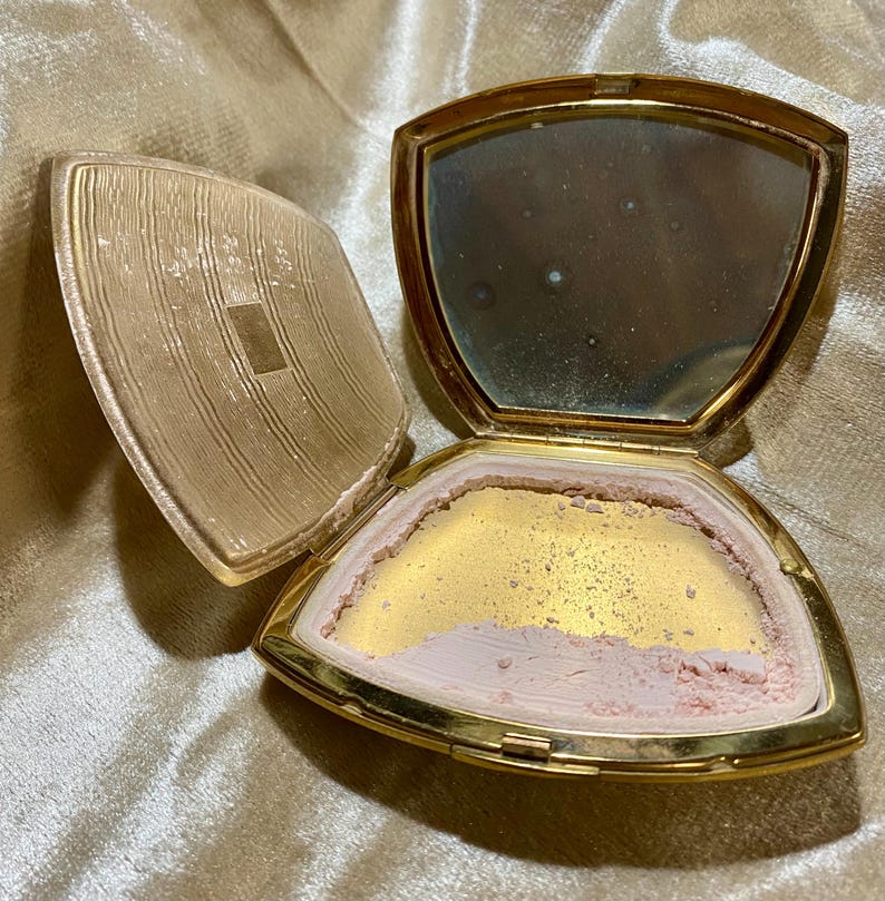 Hexagon Purse Mirror, Tova Brand Beverly Hills. Shiny Vintage Compact ...