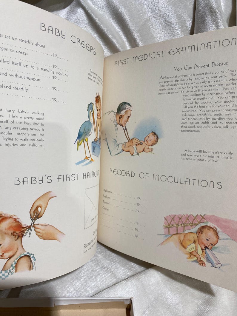 Antique Vintage Baby Book Pink Album in Original Box 1940’s Adorable ...