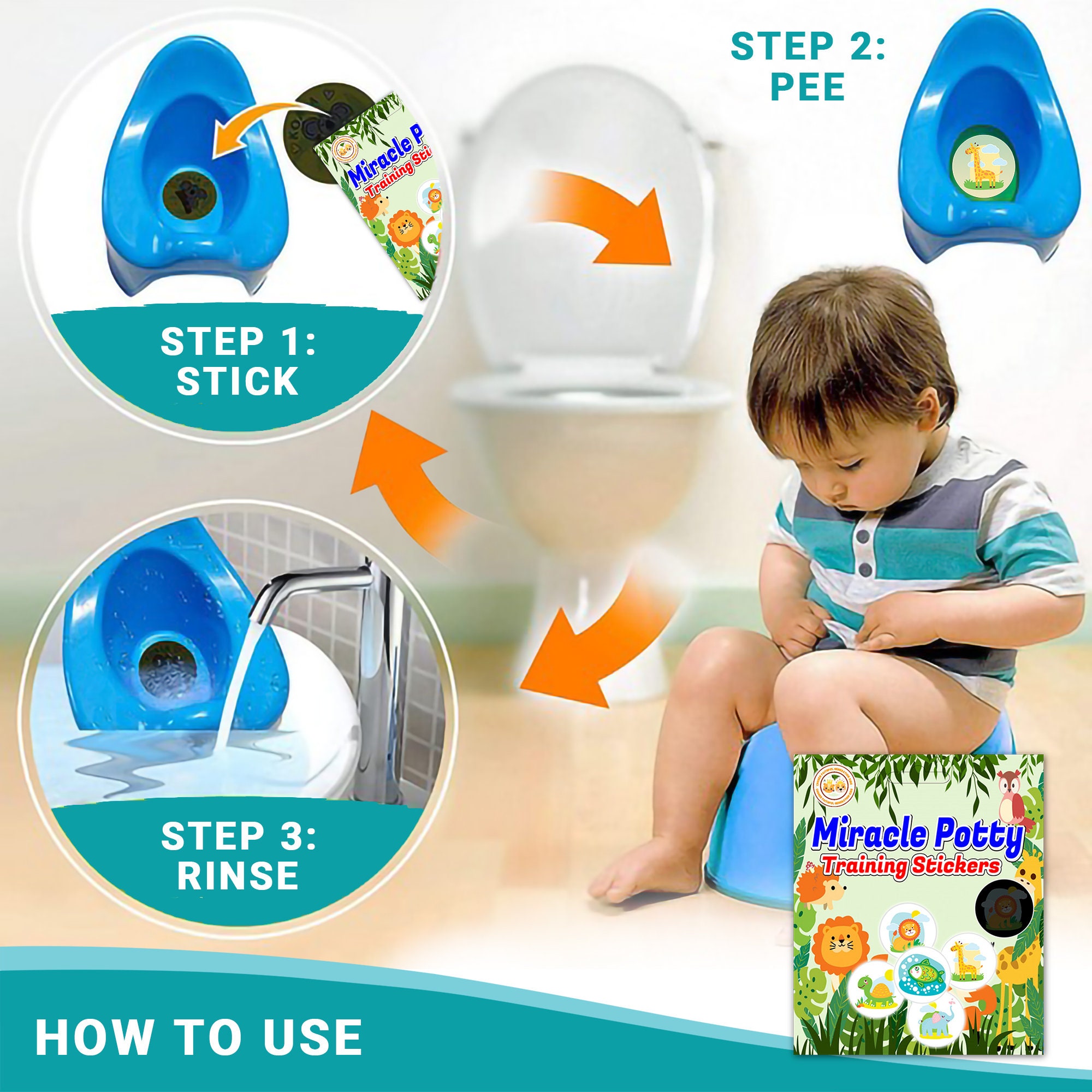 Miracle Potty Training Stickers Jungle Animals Toddler - Etsy