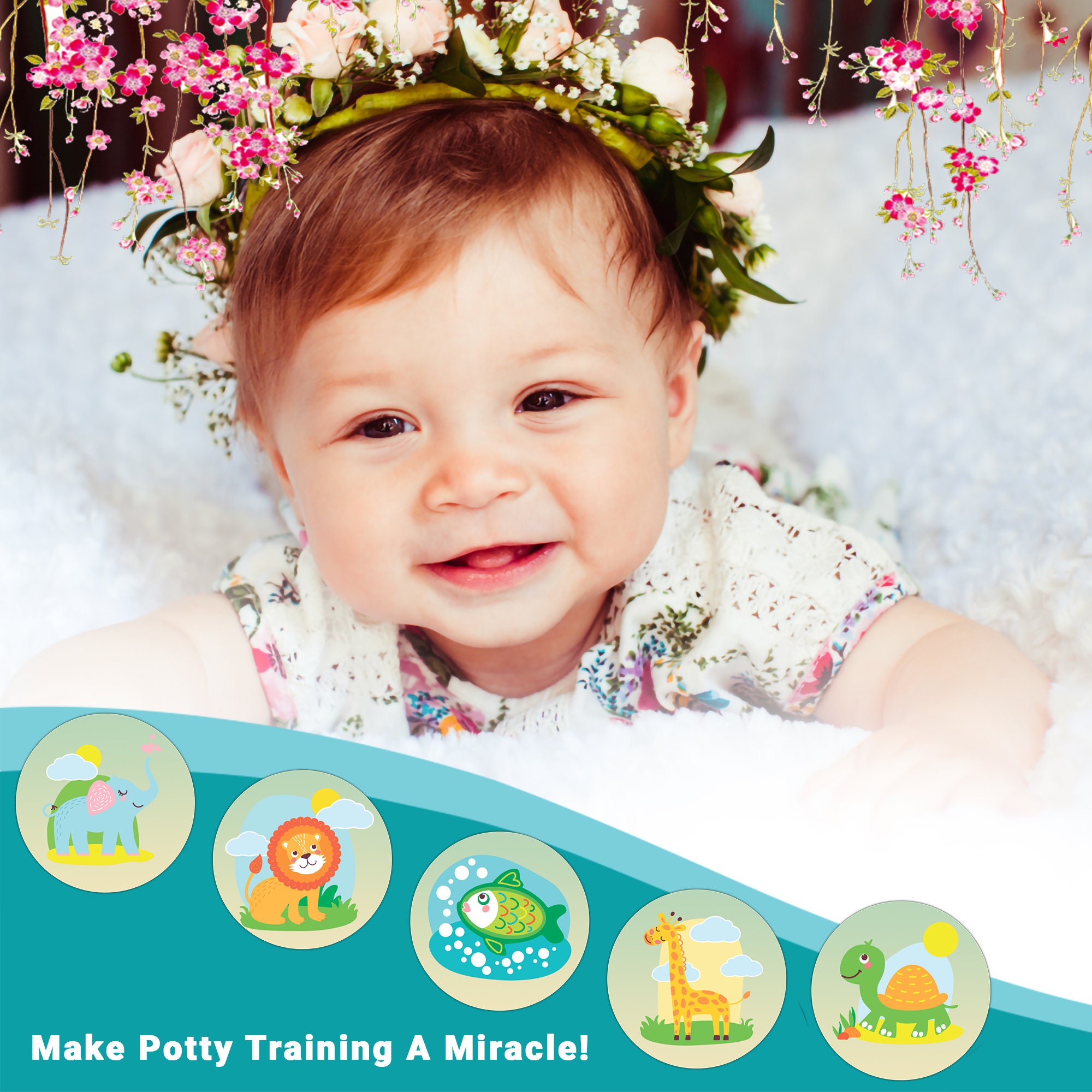 Miracle Potty Training Stickers Jungle Animals Toddler Potty Training ...