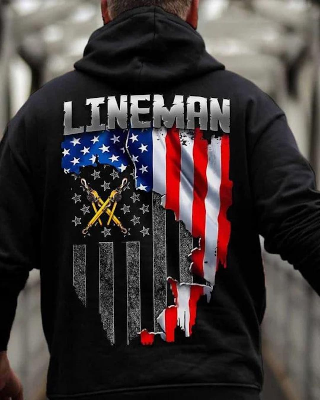 Lineman Hoodie,lineman Tee, Lineman Gift – Patriotic Lineman Shirt ...