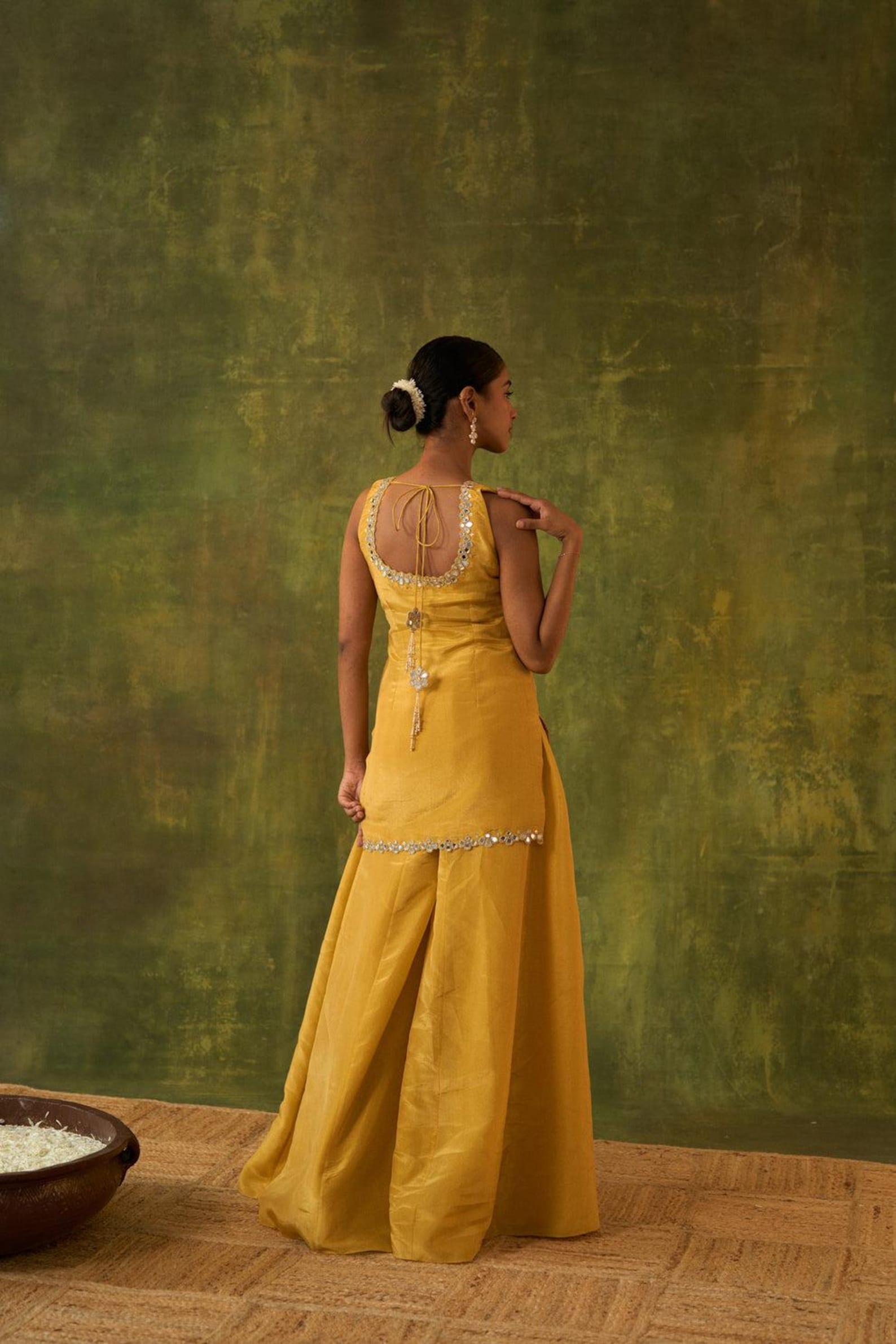 Yellow Haldi Sharara Suit Set, Organza Dupatta, Indian Silk Dress - Etsy
