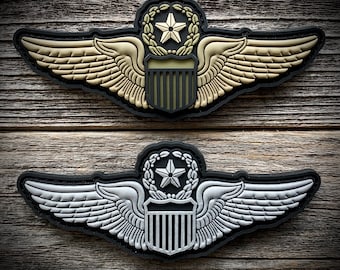 ARMY aviator Badge PVC Patch Pilot Aircrew Wings Master | Etsy
