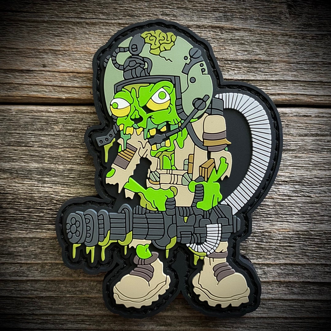 Zombie Door Gunner PVC Patch Hook and Loop Backing Military Aviation ...