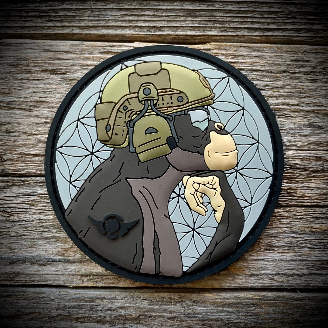 Tactical “thinker Monkey” PVC Patch - Hook and Loop Backing - Spokes ...