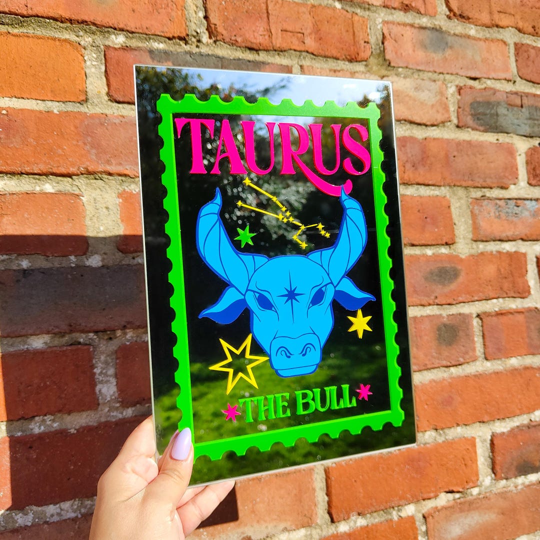 TAURUS Zodiac Stamp A4 Mirror (astrology, Star Sign) Home Decor - Etsy