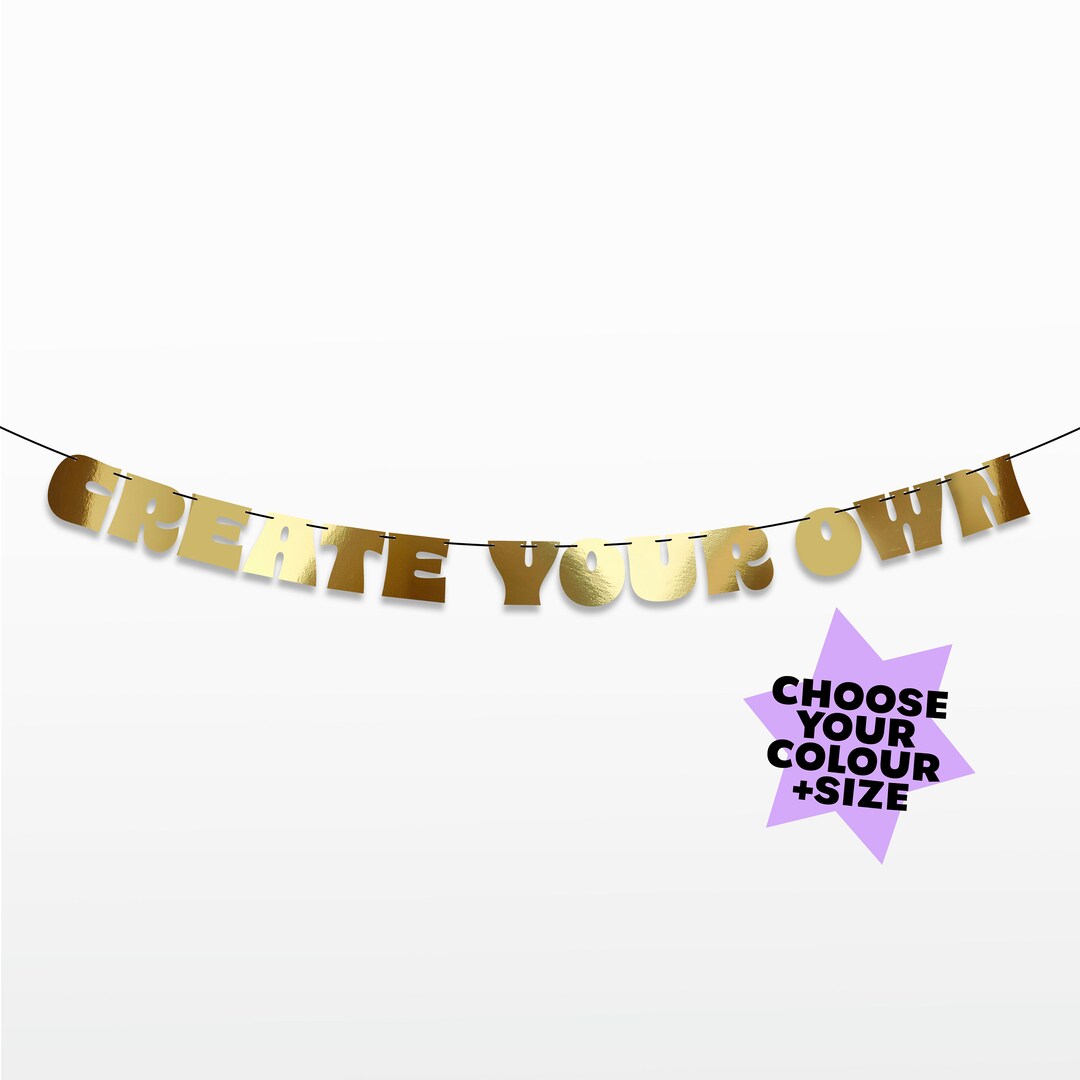 Create Your Own Personalised String Bunting #5 (choose Your Colour ...