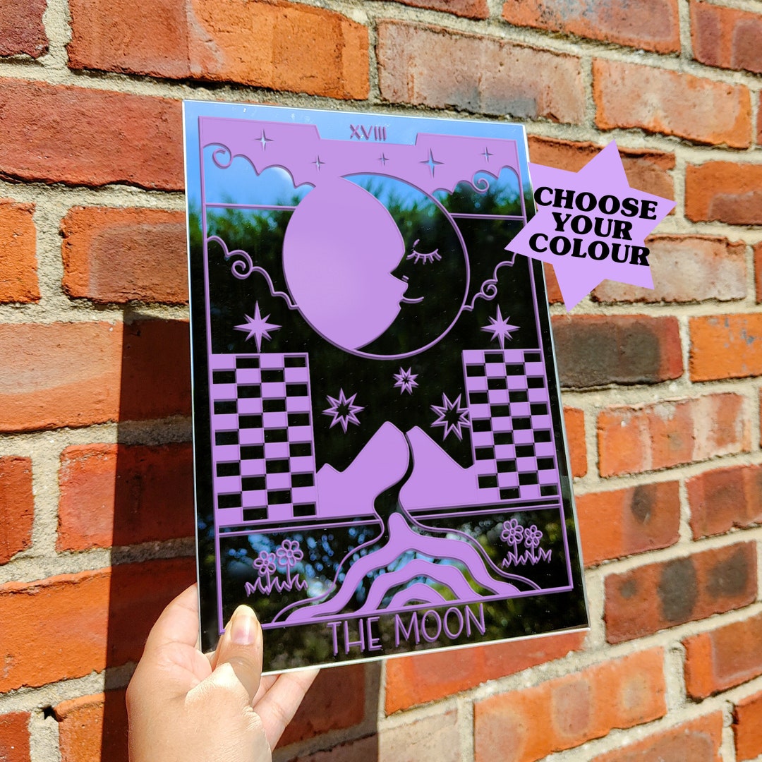 The Moon Mirror (multiple Colours) Tarot Card, Major Arcana - Etsy
