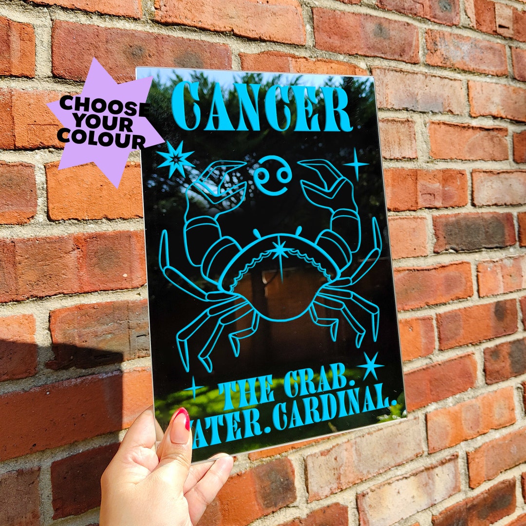 CANCER Star Sign Mirror (multiple Colours) Astrology, Zodiac - Etsy