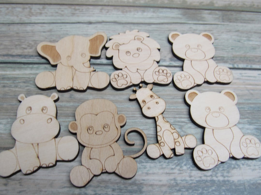 Mixed 50mm Tall Wooden Animal Shapes Jungle Animal Blanks - Etsy UK