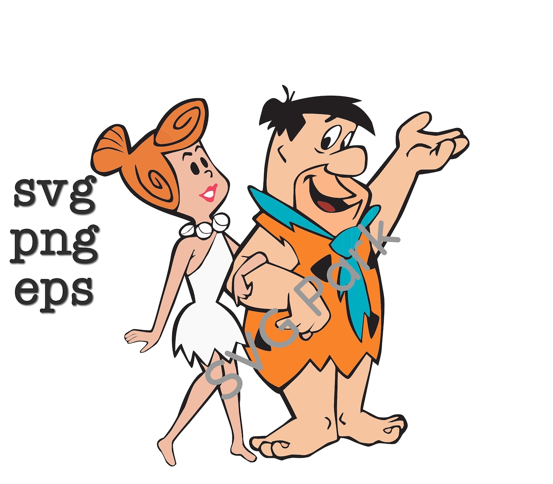 Wilma and Fred Flintstone Flintstones svg png eps | Etsy