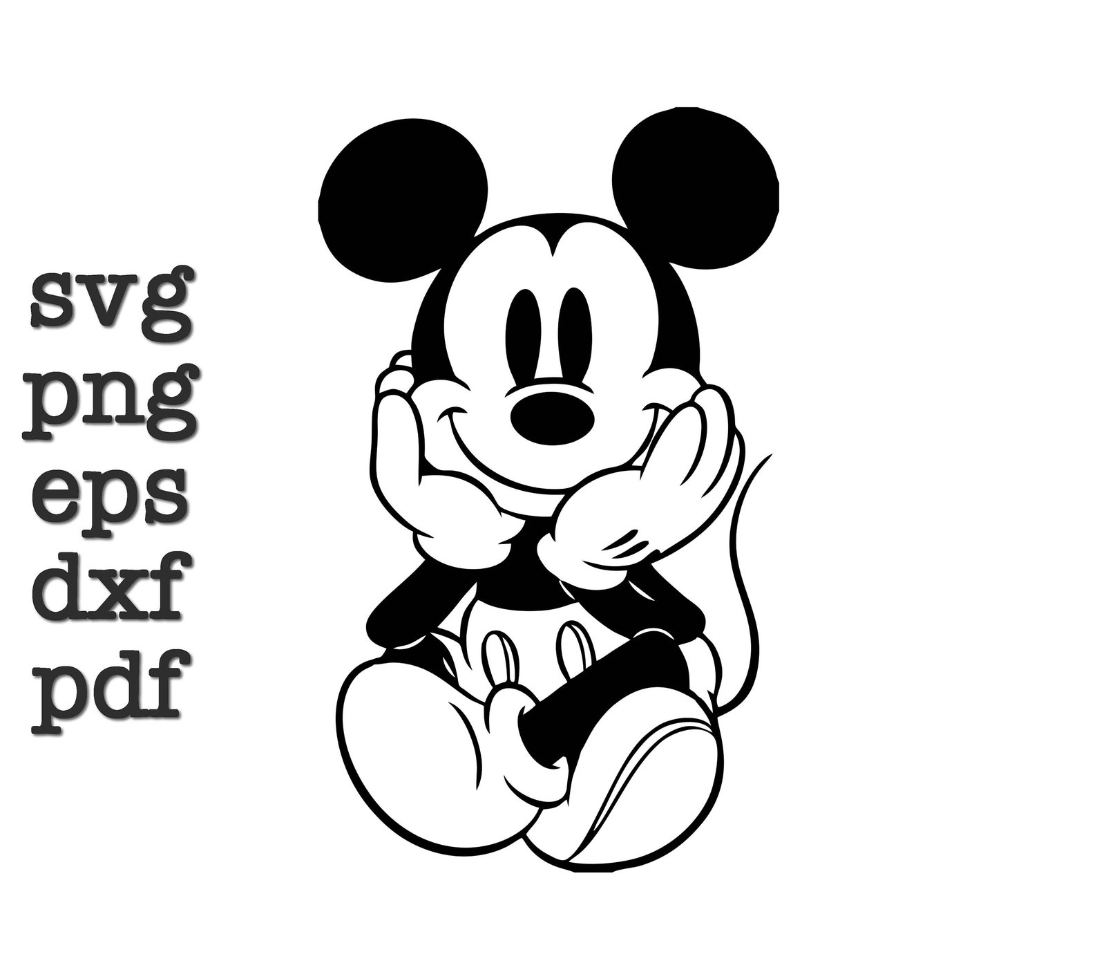 Mickey Mouse svg png eps dxf pdf | Etsy