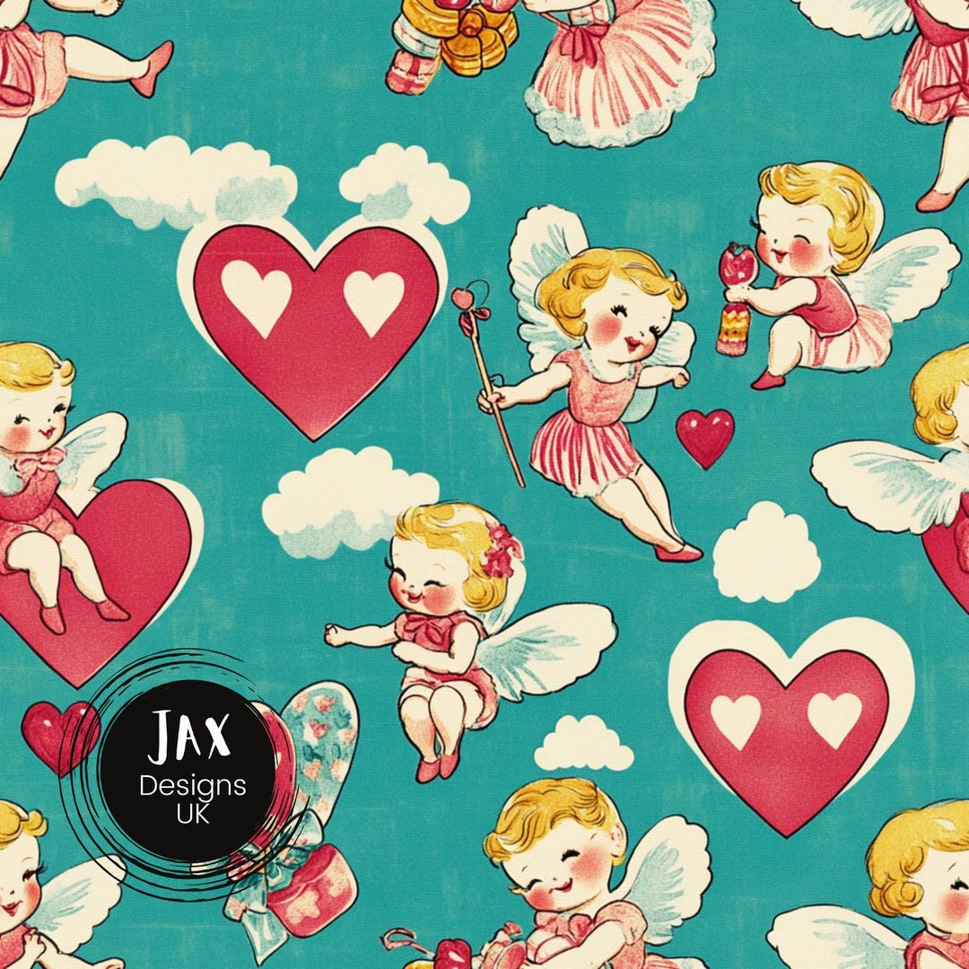 Valentines Seamless Pattern, Cupid Repeat, Repeating Pattern, Pattern ...