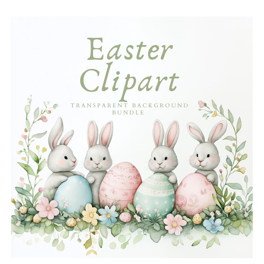Easter Clipart, Easter Watercolour Clip Art, Boho Easter Clipart ...