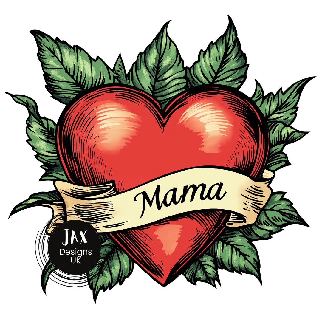 Mama Tattoo Heart PNG, Mama PNG Designer, Mama Designer Png, Mamapng ...