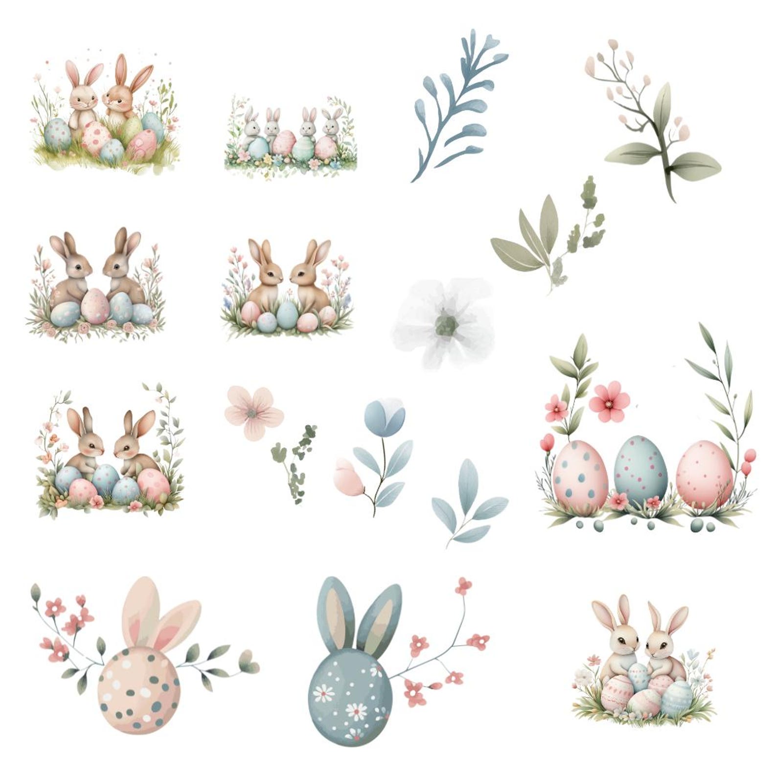 Easter Clipart, Easter Watercolour Clip Art, Boho Easter Clipart ...