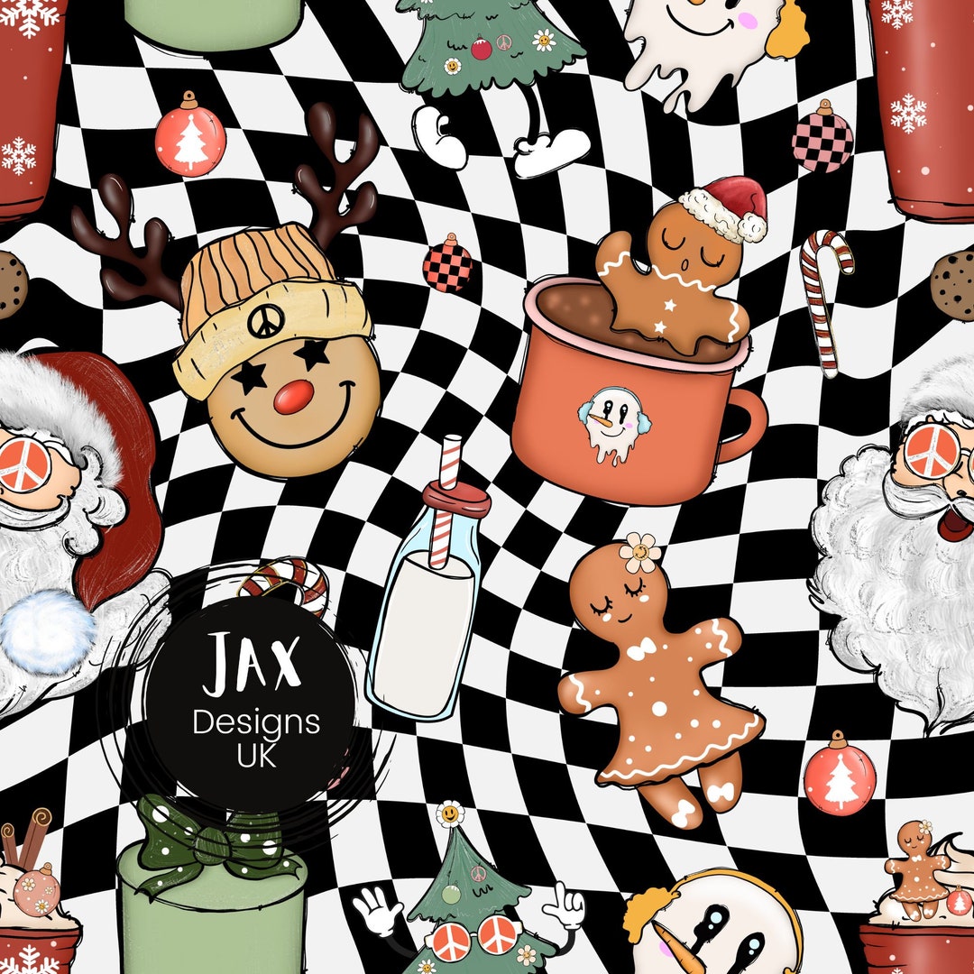 Retro Christmas Seamless Pattern Download, Repeating Tile for Small ...