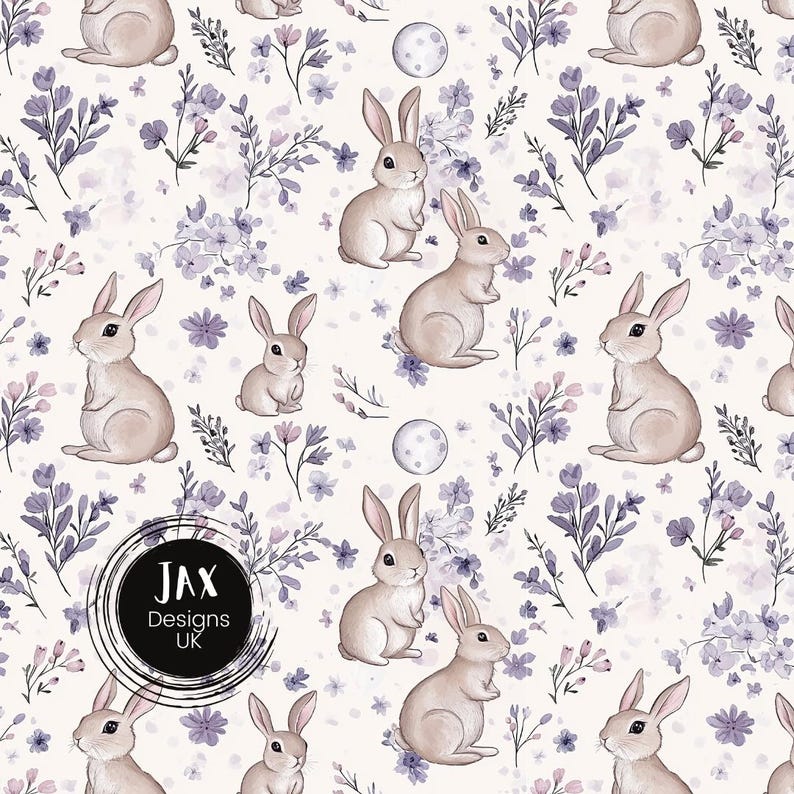 Bunny Seamless Pattern File, Fabric Print, Easter, Repeating Pattern ...