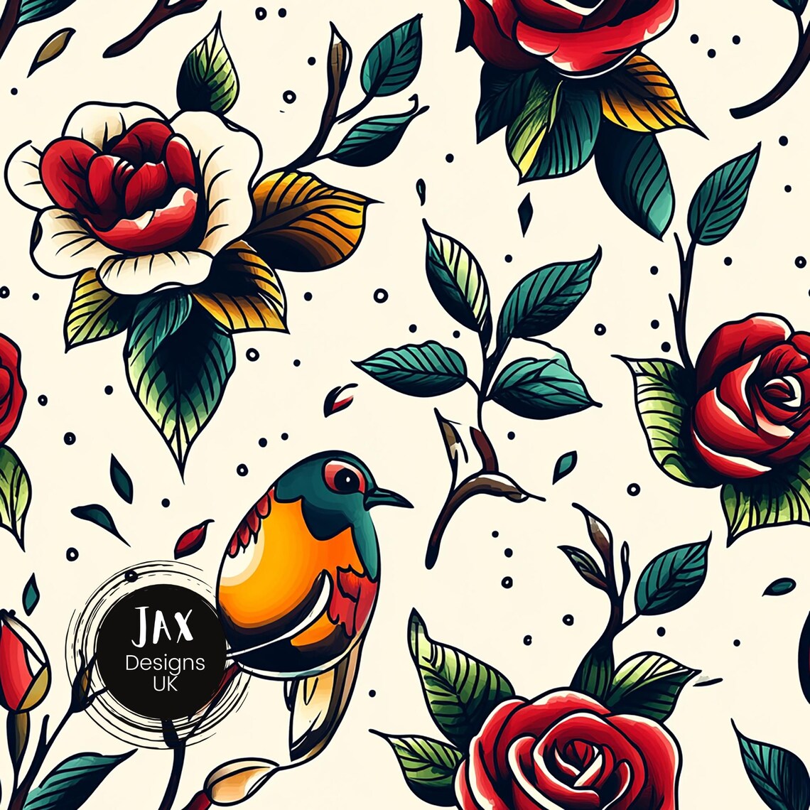 Tattoo Seamless Pattern, Tattoo Repeating Pattern, Pattern Tile, Small ...