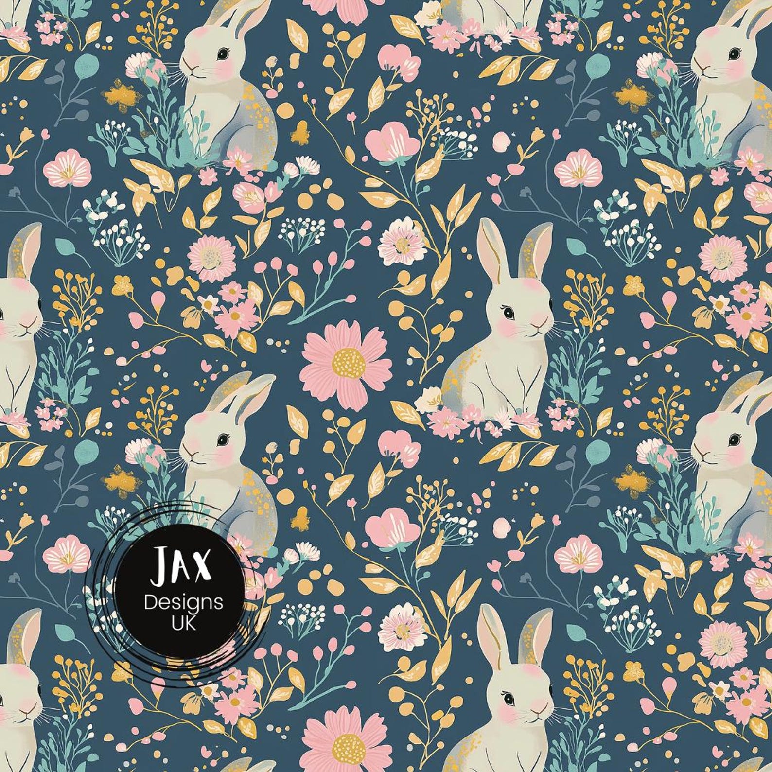 Bunny Seamless Pattern File, Fabric Print, Easter, Repeating Pattern ...