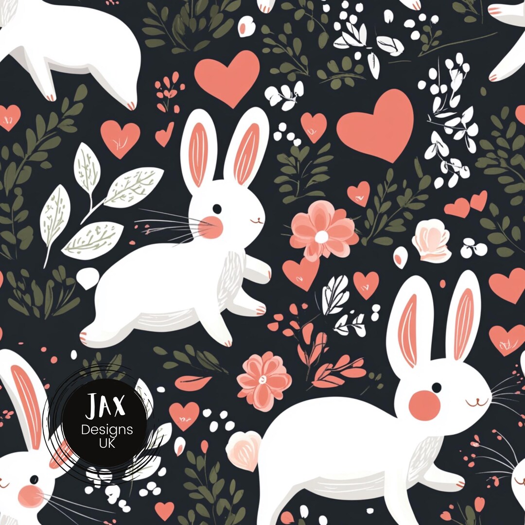 Bunny Seamless Pattern File, Fabric Print, Easter, Repeating Pattern ...