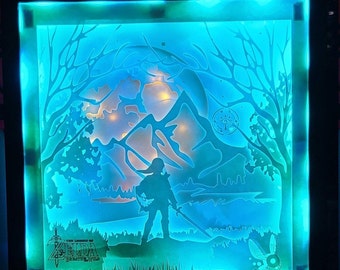 Legend of Zelda Inspired Shadow Box 3D LED Light Box - Diorama - Link ...