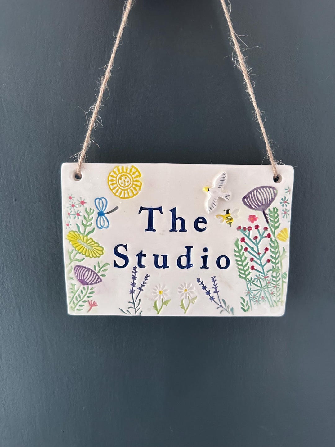 The Studio Handmade Ceramic Wall Plaque. Hand Painted. the Studio Sign ...