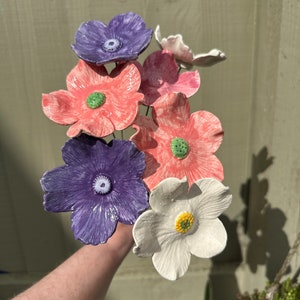 Ceramic Handmade Flowers Made in Devon Each is Unique - Etsy