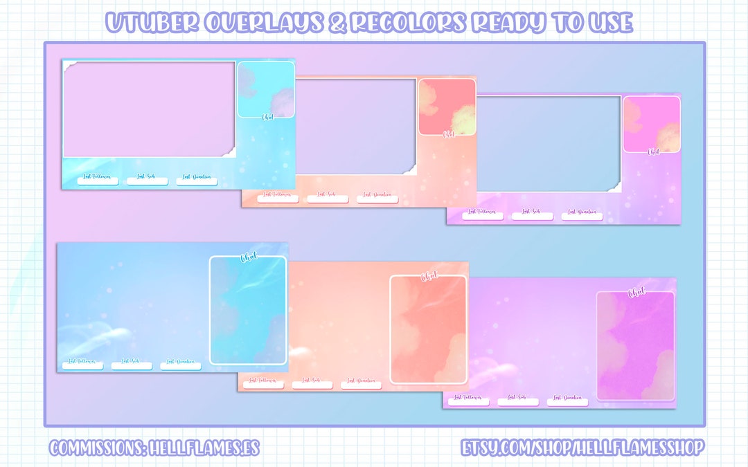 Vtuber Game and IRL Overlays and recolors - Etsy México
