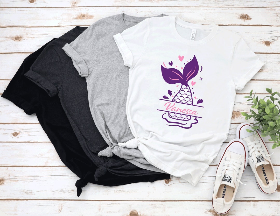 Personalized Mermaid Girl Shirt, Mermaid Shirt, Girls Mermaid Shirt ...