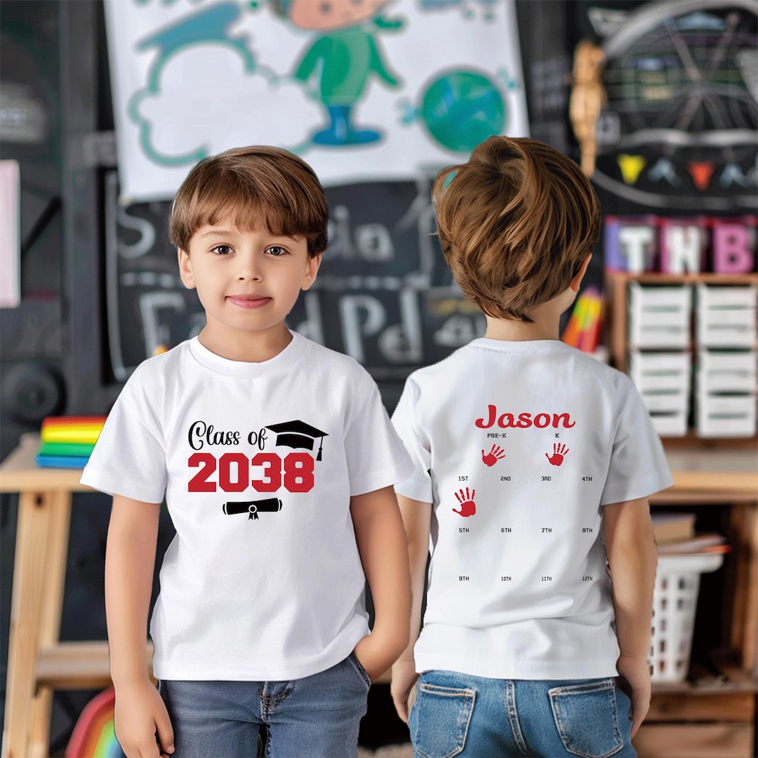 Class of 2038 Handprint Shirt, Custom Class Shirt, Class of 2038 Shirt ...