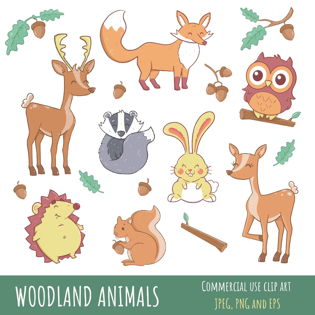 Woodland Animals Clip Art Images, Royalty Free Clip Art - Instant ...
