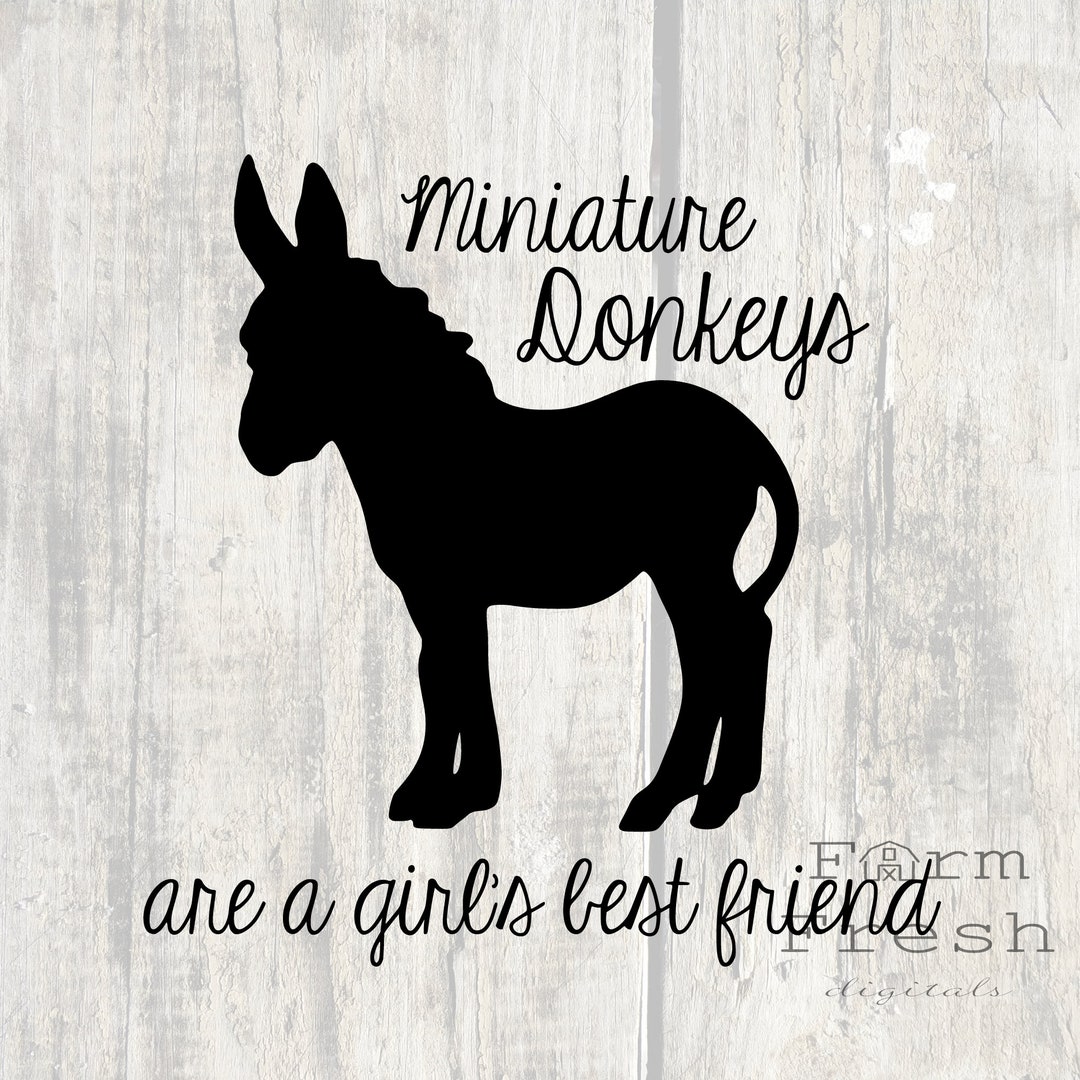 Miniature Donkeys Are a Girl's Best Friend Quote With Donkey Silhouette ...