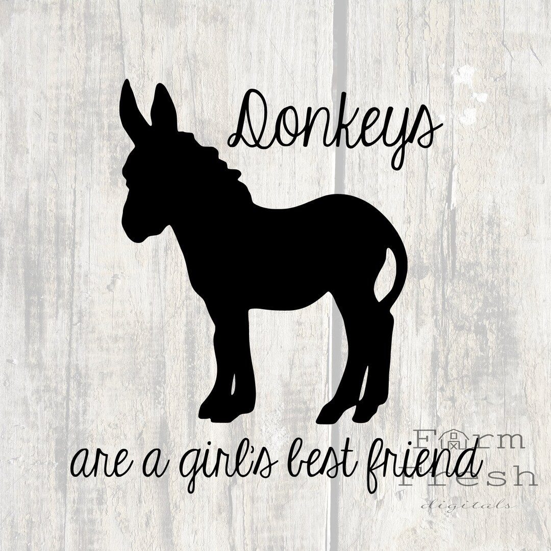 Donkeys Are a Girl's Best Friend Svg Design With Donkey Silhouette ...