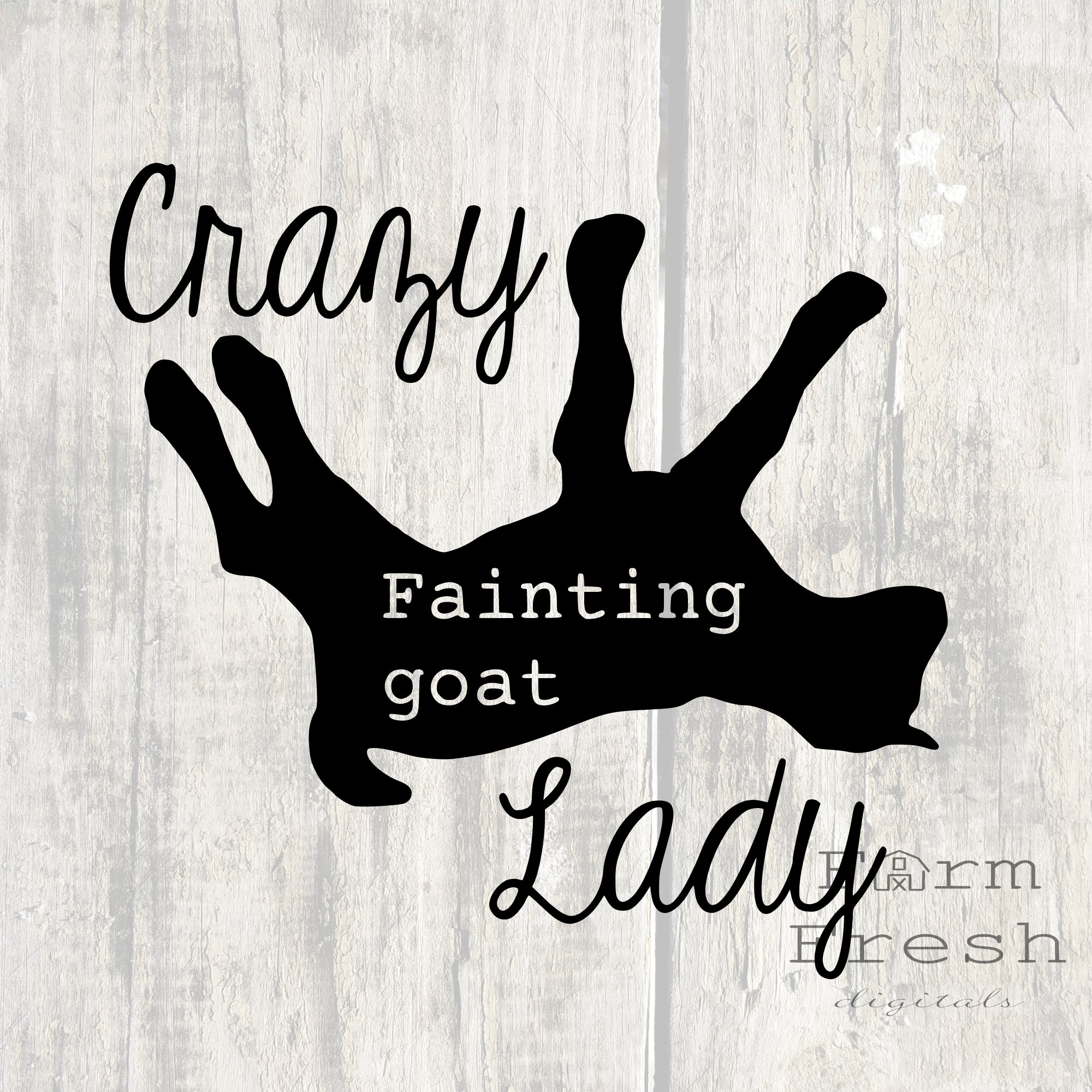 Fainting Goat Svg, Crazy Fainting Goat Lady Quote With Goat Silhouette ...