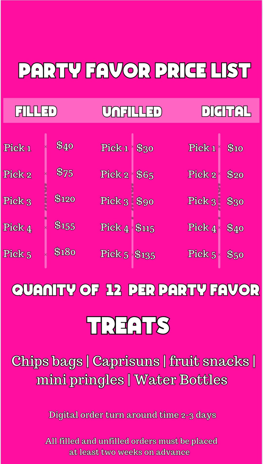 Custom Party Favor Bundles - Etsy