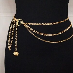 Gothic Belt, Harajuku Punk Moon Metal Belts Women Vintage High Waist ...