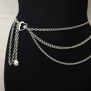 Gothic Belt, Harajuku Punk Moon Metal Belts Women Vintage High Waist ...